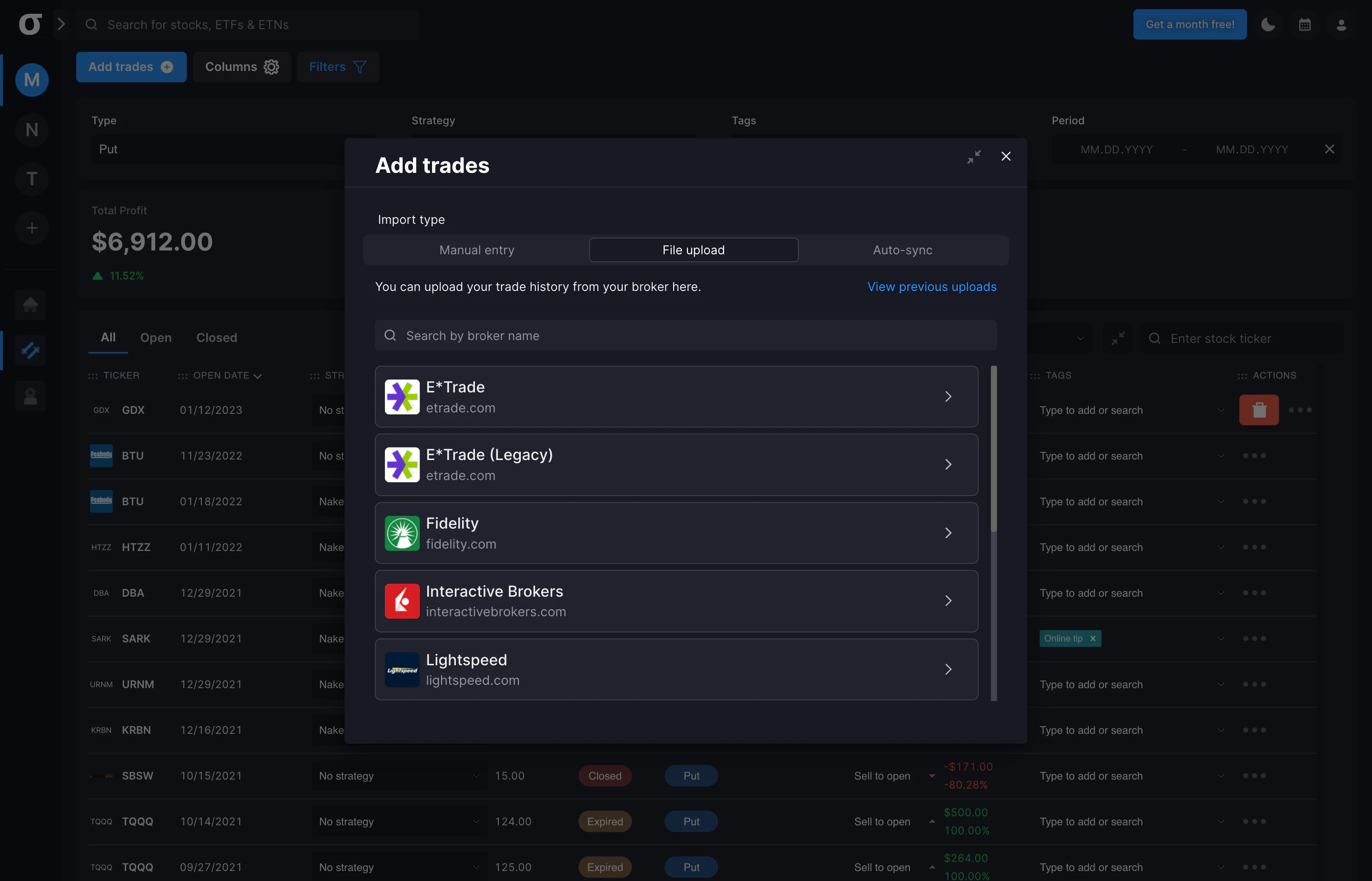 🤑 Option Tracker - Trading Journal - Stocks & Options